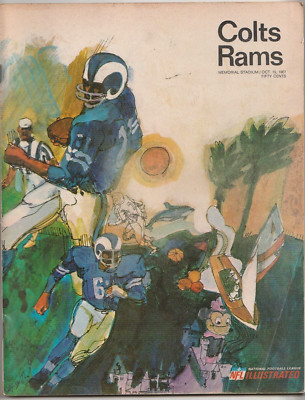October 15, 1967 Colts vs Rams NFL Football Program---Bernie Casey Very ...