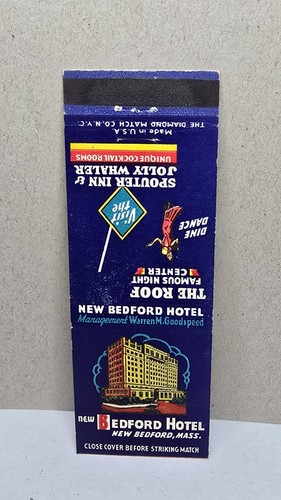 Vintage Matchbook Cover NEW BEDFORD HOTEL Spouter Inn Jolly Whaler MA ...