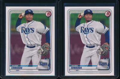 Lot of (3) XAVIER EDWARDS 2020 Bowman Draft Paper Tampa Bay Rays Rookie ...