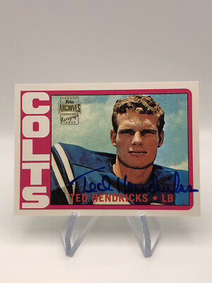2001 Topps Archives Ted Hendricks Autograph #93 Certified Colts HOF LB ...