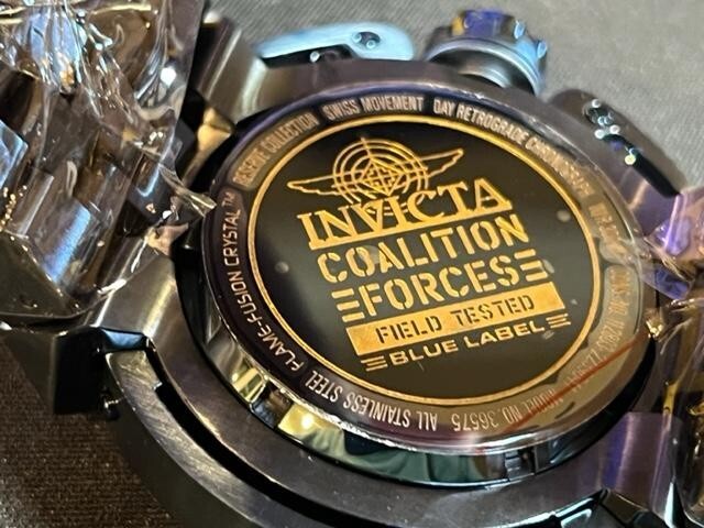 Invicta Men's Coalition Force X-Wing Gold Blue Dial Chrono Quartz SS ...