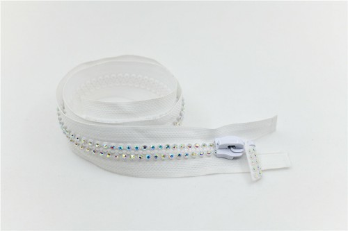 Rhinestone Zipper 60cm 2row Silver Gold Crystal AB Clothes Jacket Sew ...