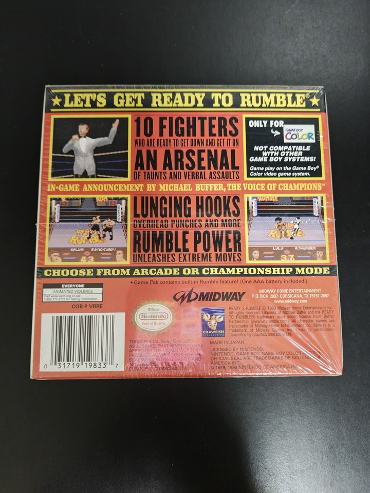 Ready 2 Rumble Boxing (Nintendo Game Boy Color, 1999) Factory Sealed ...