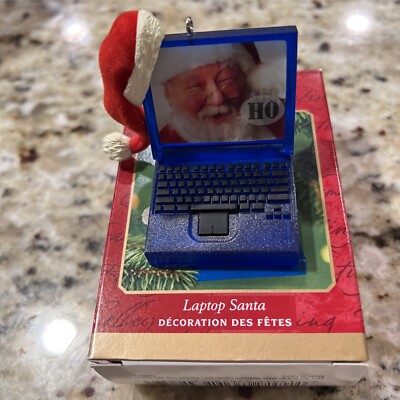 Hallmark Keepsake Ornament Laptop Santa 2001 W/ Picture Art By Dill ...