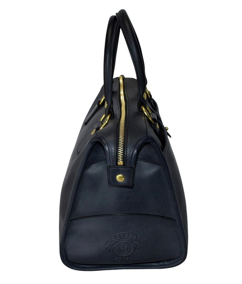NWT $1795 Ghurka Italian-Made No. 66 ROVER Bag Dark Blue Leather Doctor ...
