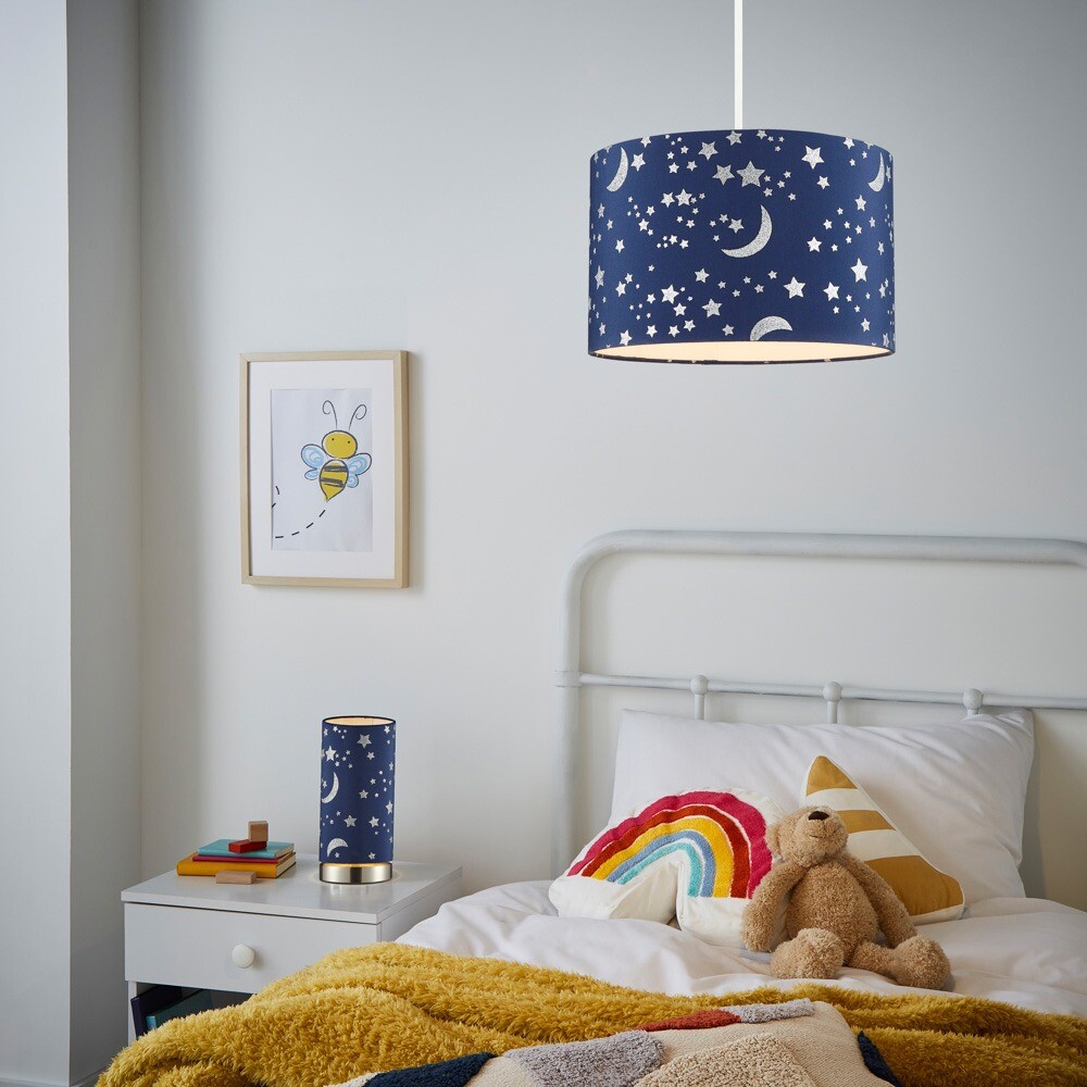 Litecraft Glow Light Shade 30cm Easy Fit Moon and Stars Child's ...