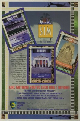 Sim City Card Game CCG TCG Print Ad Poster Art PROMO Original Trading ...
