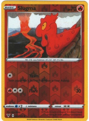 Slugma 27/185 Vivid Voltage Reverse Holo Common Pokemon Card Pokémon ...