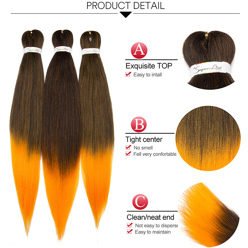 Long Pre-Stretched Kanekalon Braiding Braid Hair Extensions BOX Braids ...
