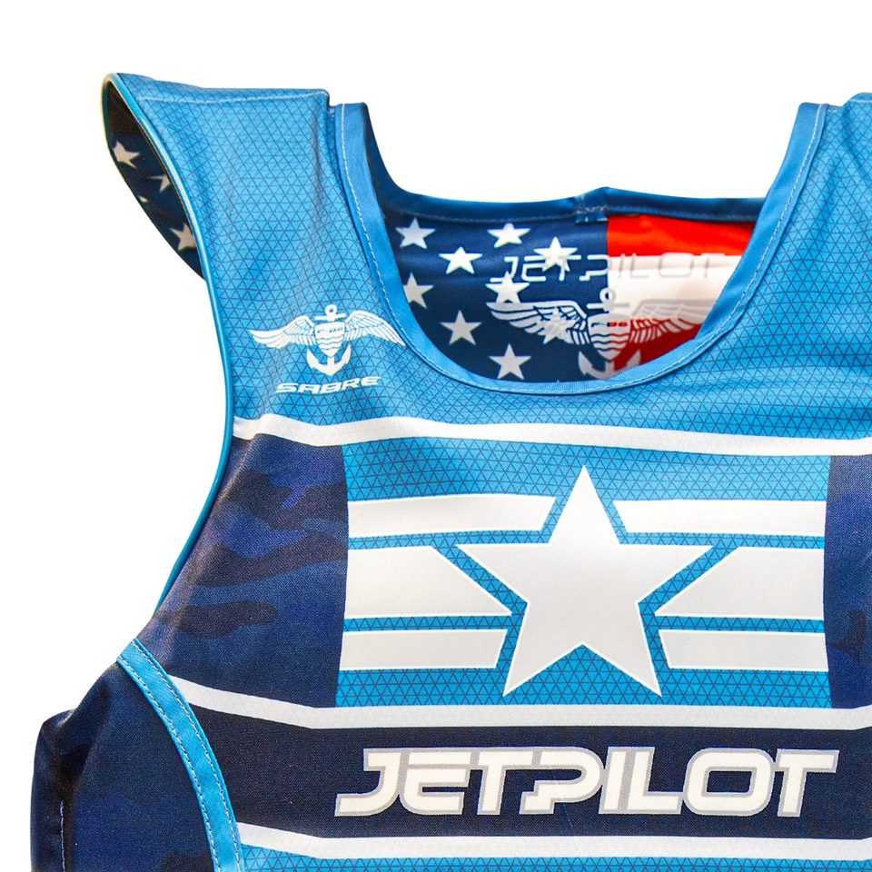 JETPILOT F-86 SABRE Nylon CGA 3-Buckle PFD Vest Side Entry Blue USA PWC ...