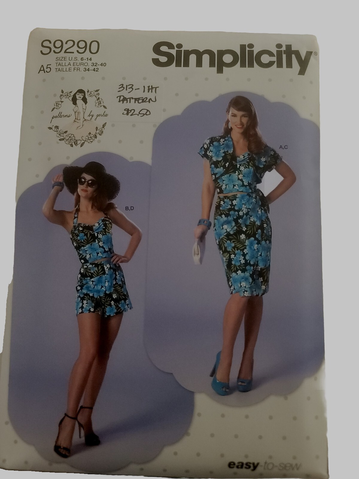 Simplicity Pattern S9290 Misses Bolero, Bustier, Sarong/Shorts Sizes: 6 ...