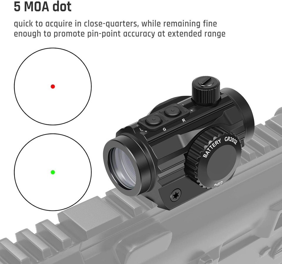 Feyachi RDS-36 1x22mm 5 MOA Red & Green Dot Sight Red & Green Dot Scope ...