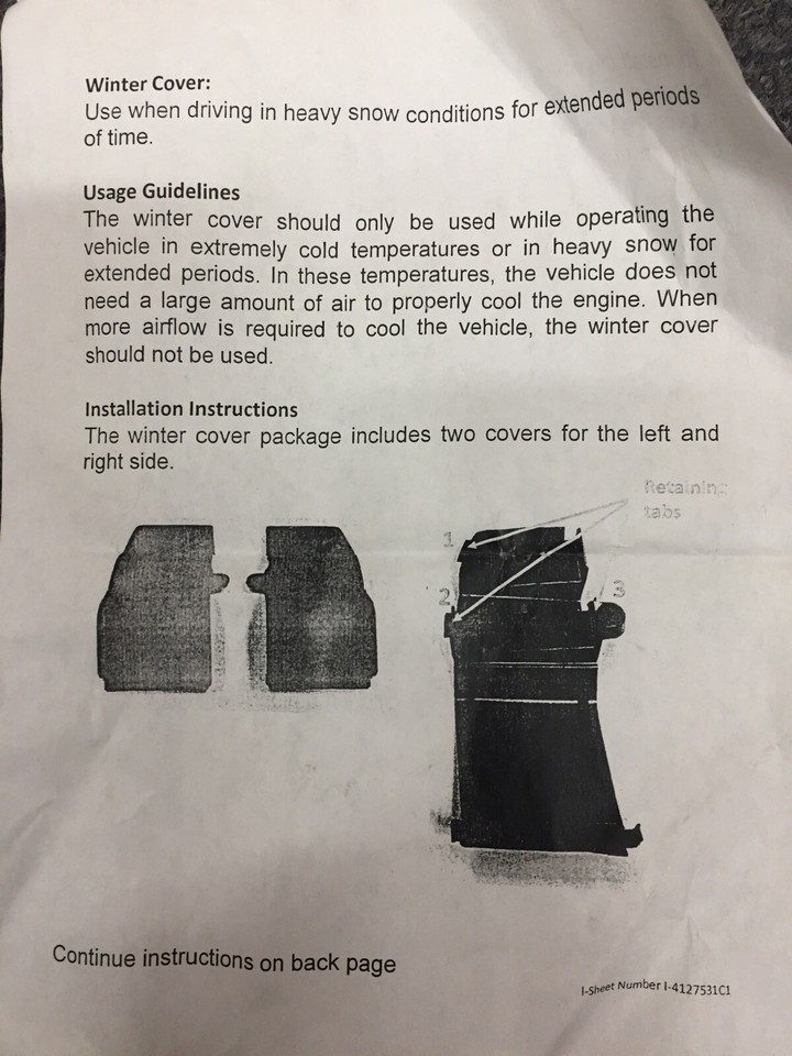 GM Genuine Parts Chevy Snow Cover 4127531C1 LH RH TPO VC-10307 (two ...