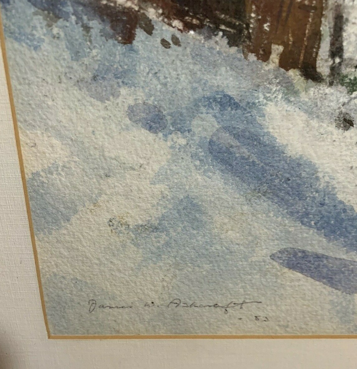 James William Ashcroft (1891-1971) Watercolor Winter Barn 25x21 | eBay