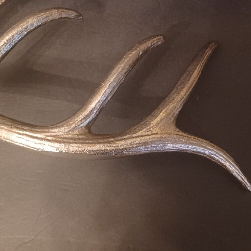 Silver Aluminum Cast Metal Deer Antler Figurine Threshold Holiday Décor ...