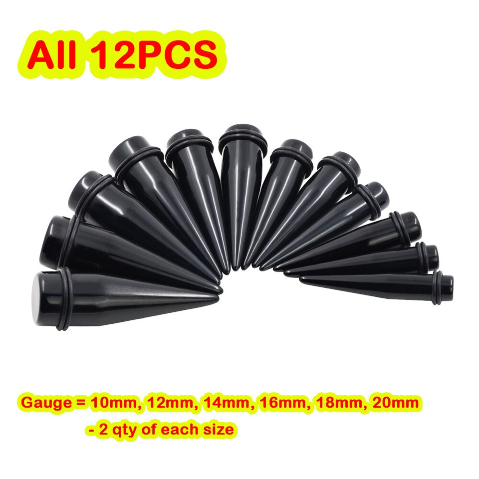 18pcs Acrylic Big Gauges Kit Ear Stretching Tapers Plugs Piercing Set ...
