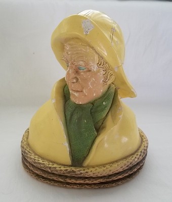 Vintage Sailor Sea Captain Bust Signed Nautical Figurine Yellow ...