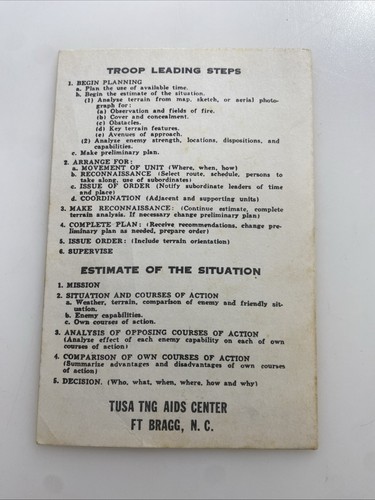 Vintage Troop Leading Steps Card To Residents Military Memorabilia ab8p ...
