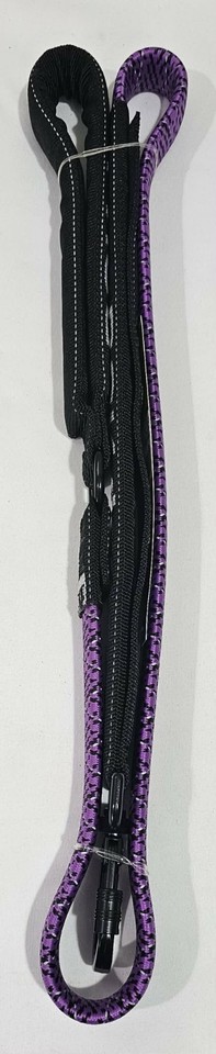 Rok Straps stretch dog leash Lrg 60 +lb 54" reflective PURPLE/Black NEW ...