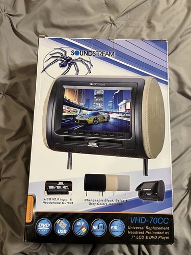 Soundstream VHD-70CC Universal Replacement Headrest Monitor 7" LCD DVD ...