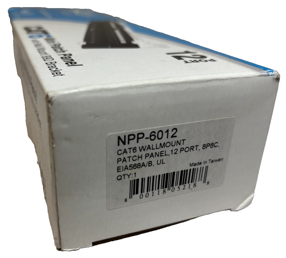 Quest Technology NPP-6012, CAT6 Mini Patch Panel w/ Wall Mount 89D ...