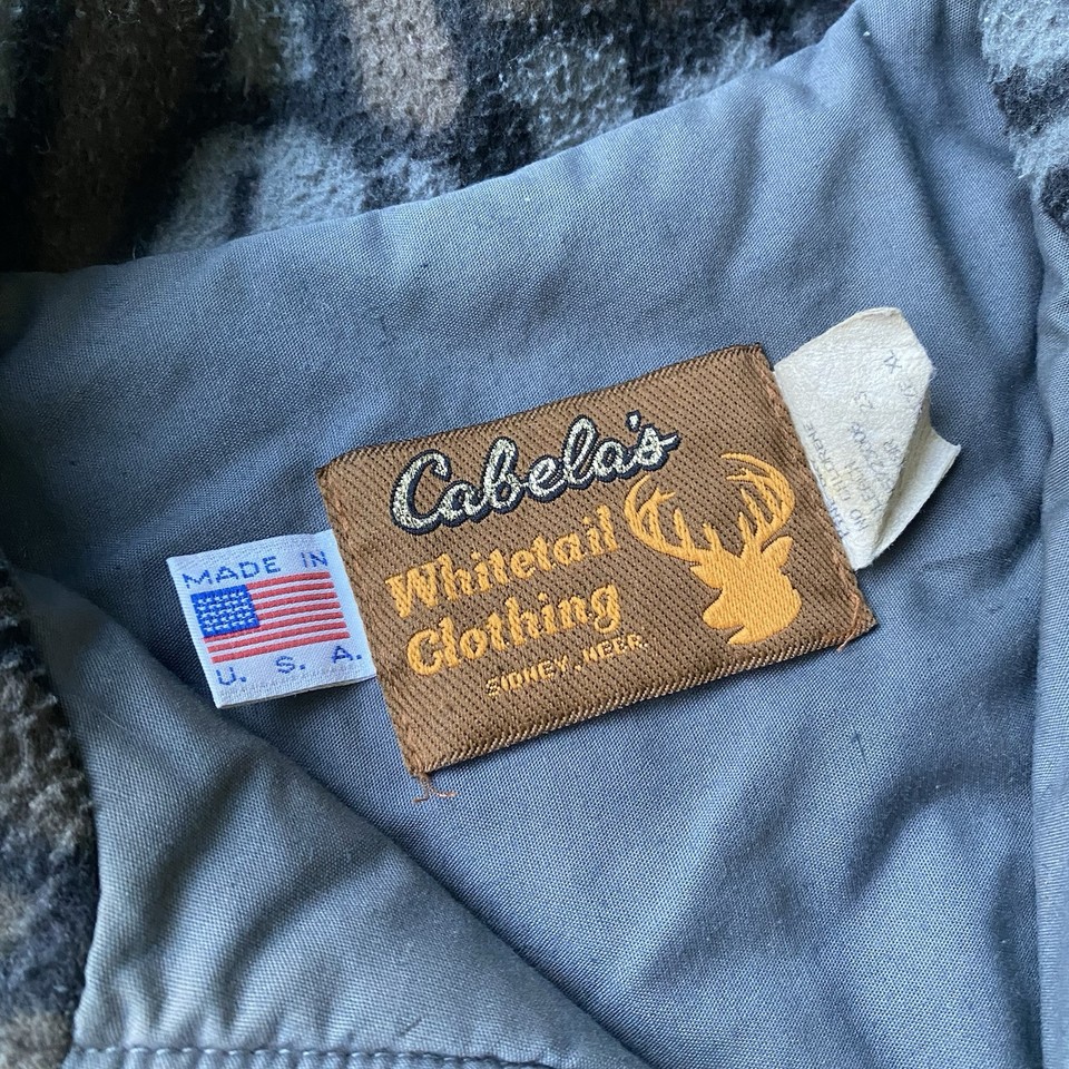 VTG CABELAS Berber Fleece Windshear Full Zip Jacket Outfitter Camo ...