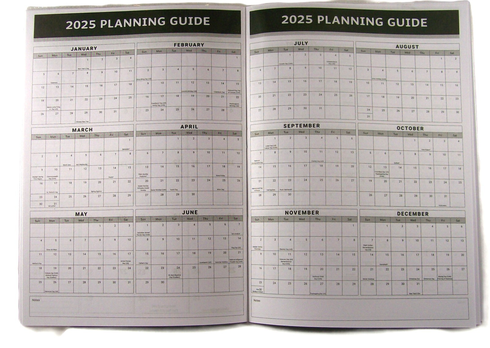 2025 Monthly Large Print Planner Organizer 2 Page Per Month Format 9 ...
