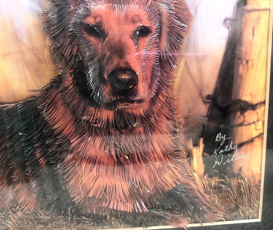 Golden Retriever Dog 3D Unique Fringed Paper Art Collage - Artist Kathy ...