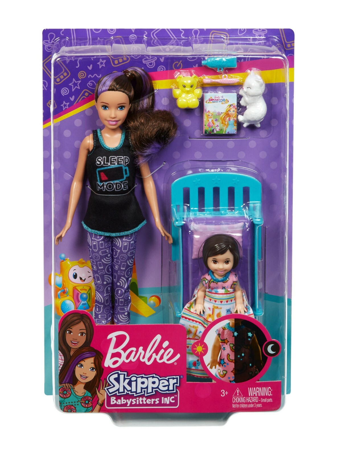 Barbie Skipper Babysitters Inc Sleepover Bedtime Playset - Toddler Doll ...