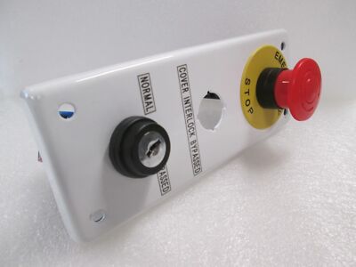 Cover Interlock Bypass Panel w/ Emergency Stop Button, Used | eBay