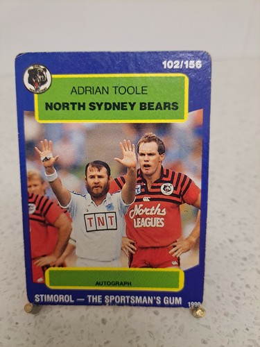 1990 NRL STIMOROL ADRIAN TOOLE NORTH SYDNEY BEARS 102/156. | eBay Australia