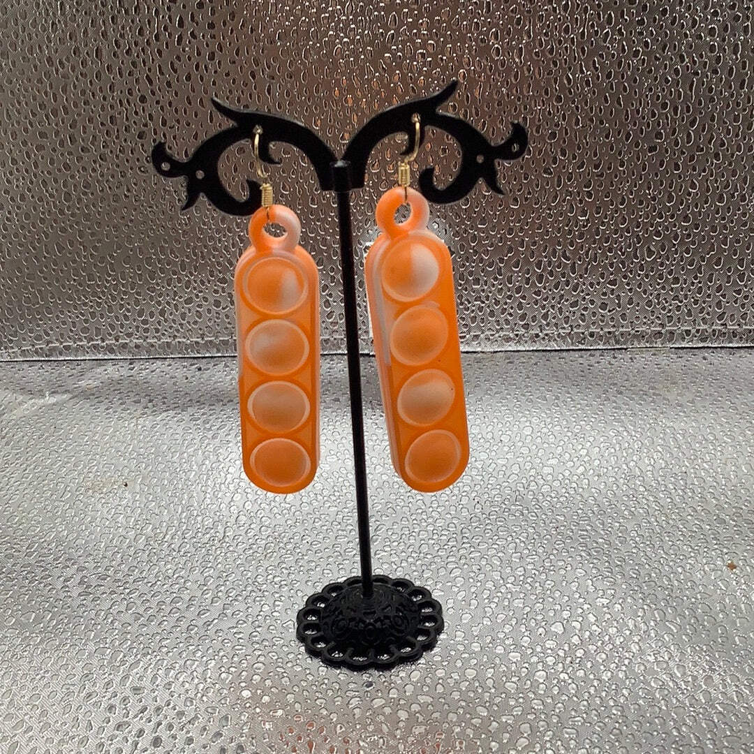 Orange Fidget Pop Earrings | eBay