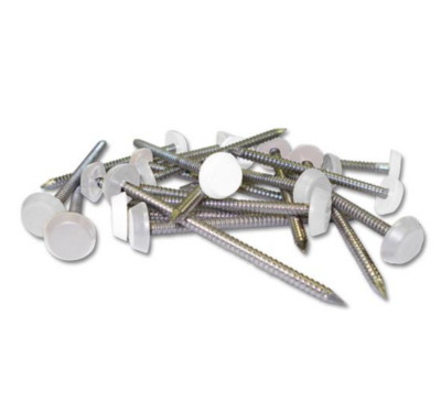 White Poly Pins Fascia Fixing Pins 25mm Small Plastic Head Bag of 50 ...