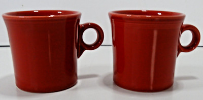 Fiestaware Fiesta SCARLET RED Coffee Mug O RING Handle Cup, Set Of 2 | eBay