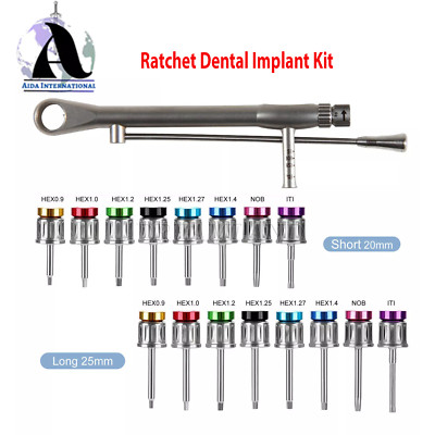 Dental Implant Surgical Kit Drills Drivers Ratchet Dental Implant Kit ...