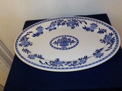 Blue Delph Restaurant Ware Sterling China LARGE Oval PLATTER | eBay