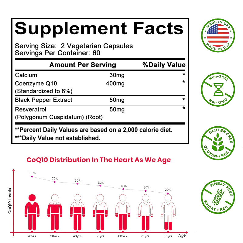 CoQ-10 400mg 120 Capsules Coq10 Co Q10 Coenzyme Heart Support | eBay