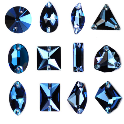 Sapphire Crystal Rhinestone Sew On Gem Strass Diamante Diamond Sewing ...