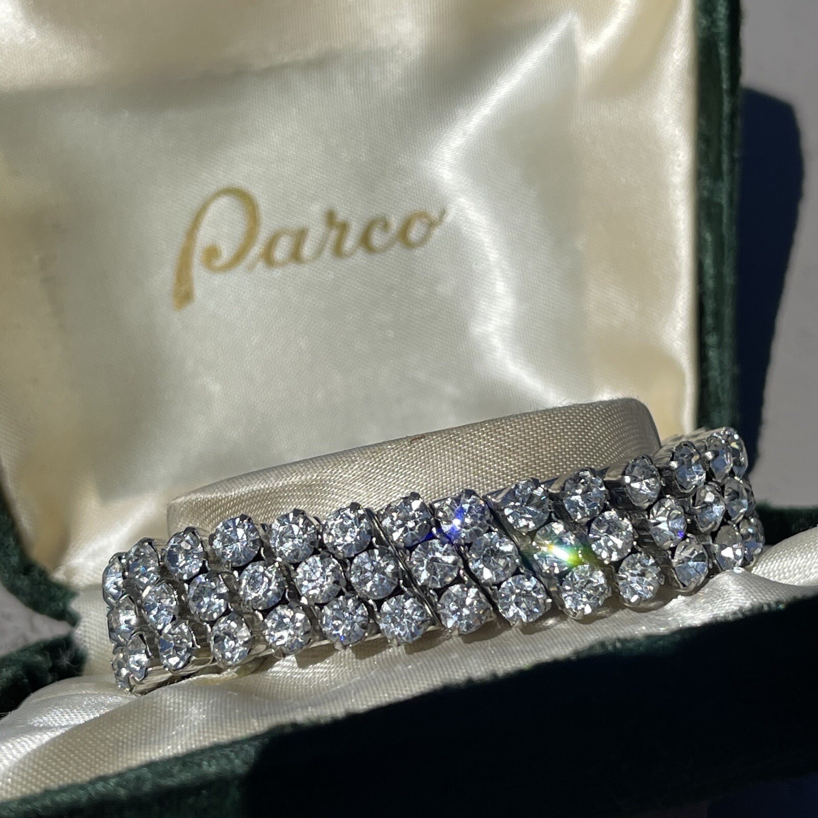 RARE! Vintage Parco 1950’s Rhinestone Expansion Bracelet Stunning! | eBay