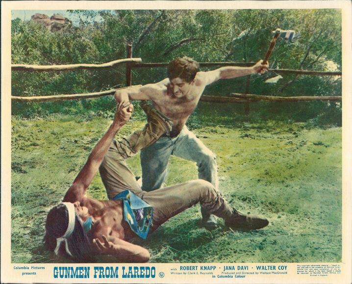 GUNMEN FROM LAREDO ROBERT KNAPP FIGHTING INDIAN ORIGINAL LOBBY CARD | eBay