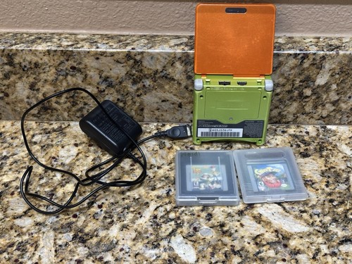 Nintendo Gameboy Advance SP - GBA SP - Lime Green & Orange Shrek ...