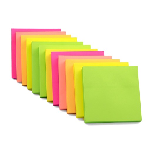1200 Assorted Neon Post It Notes, Removable Colour Sticky Paper Pad ...