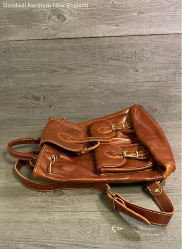 Florence Womens Leather Backpack Brown Made in Italy | eBay