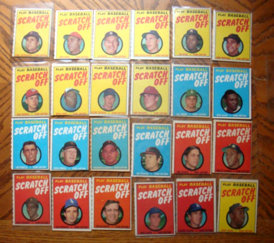 1970 Topps Scratch Off Complete Set #1-24 UNUSED/NO WRITING *WHITE ...