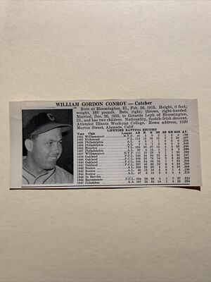 Bill Conroy Hal Anderson Columbus Red Birds 1948 AA Minor League ...