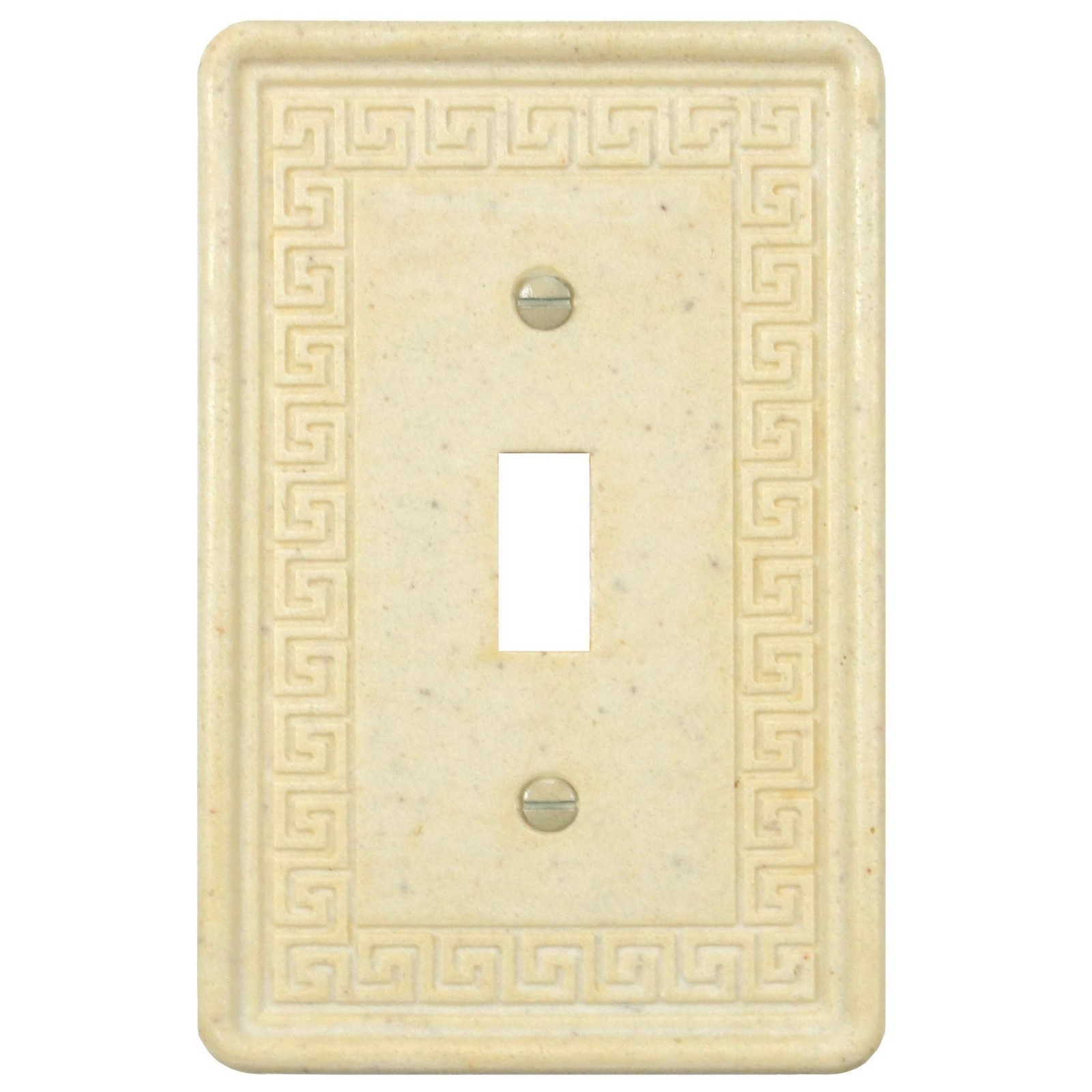 Wall Switch Plate Cover Toggle Greek Key Design Stone in White ...