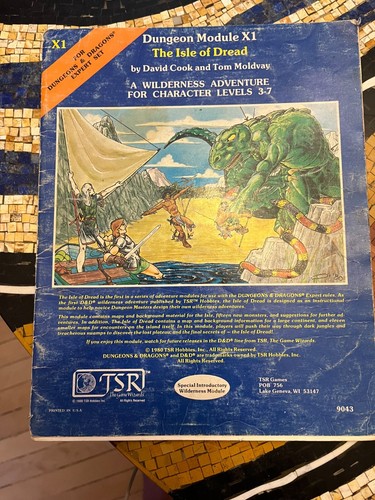 D&D Module X1 - The Isle of Dread (Blue) - Dungeons and Dragons - TSR ...