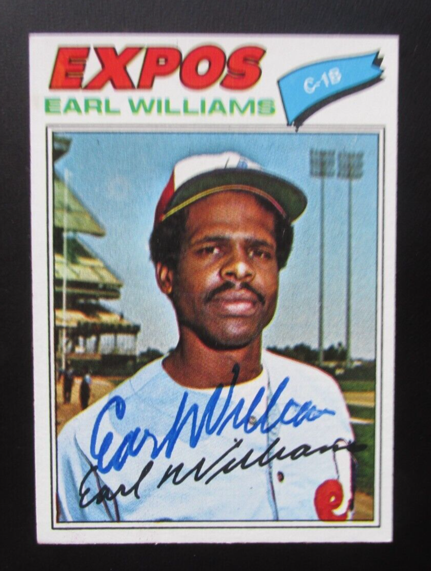 1977 TOPPS BASEBALL EARL WILLIAMS #223 AUTOGRAPHED SIGNED MONTREAL ...