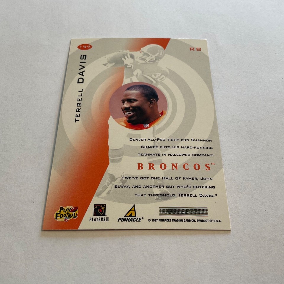1997 Pinnacle # 197 Terrell Davis Instincts Denver Broncos | eBay