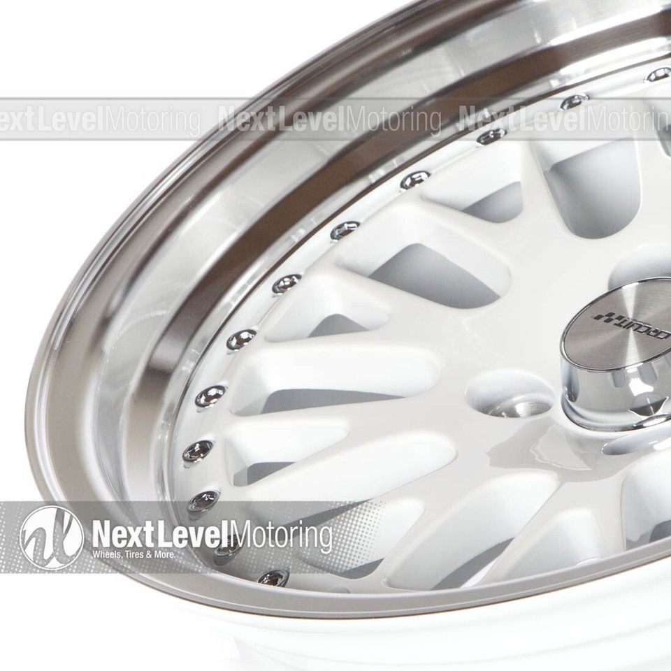 Circuit CP21 15x8 4x100 +25 White Wheels Fits Acura Integra DC2 GSR LS ...